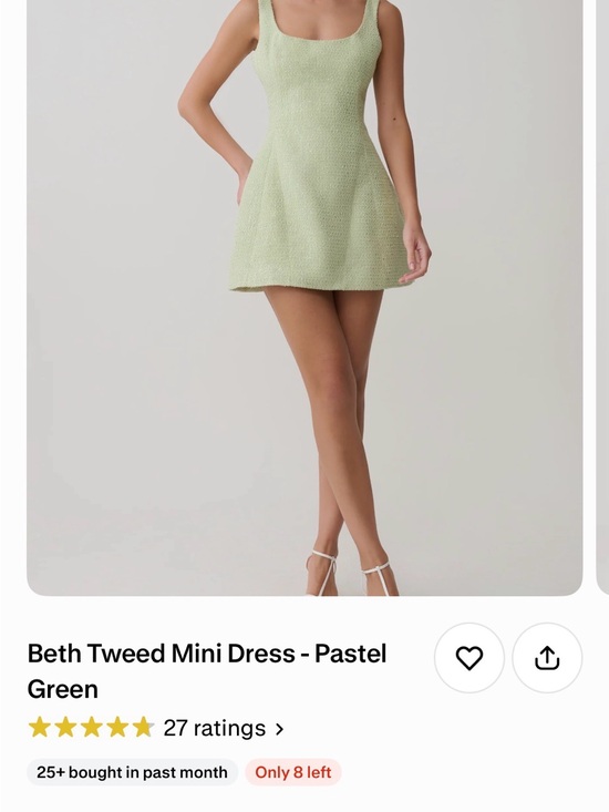 Dresses | Tweed Mini Dress In Pastel Green | Poshmark